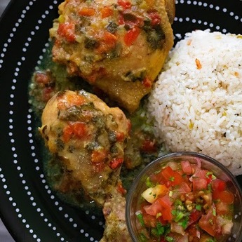 Colombian Chicken Served With Salsa & Special Rice
